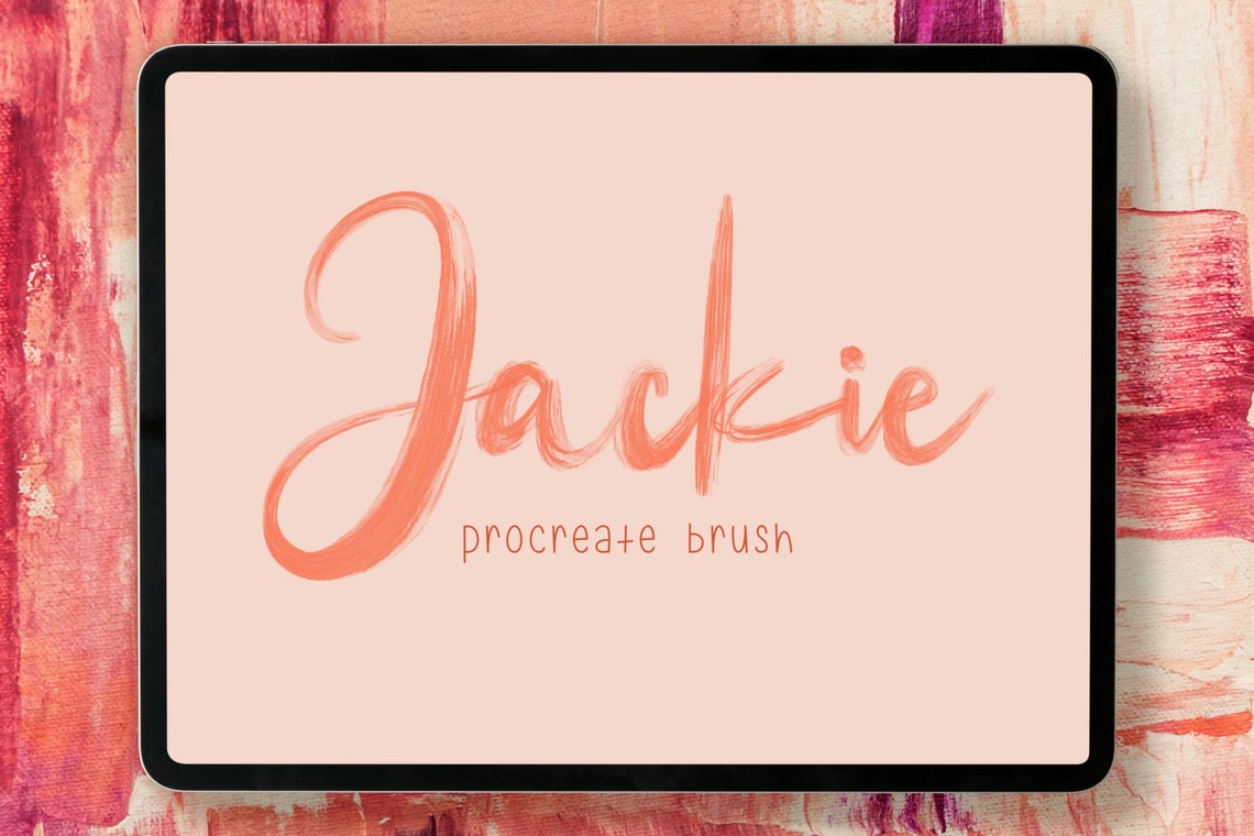 Jackie Calligraphy Brush, Texture Brush for Procreate (digital Download ...