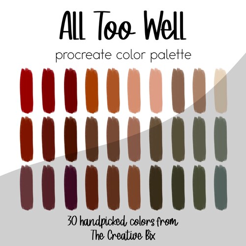 All Too Well Procreate Palette 30 Colors Color Palette - Etsy