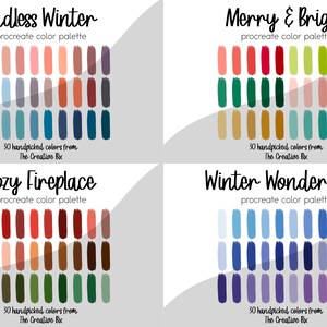 Winter Color Palette Bundle for Procreate, 420 Colors, Swatches ...