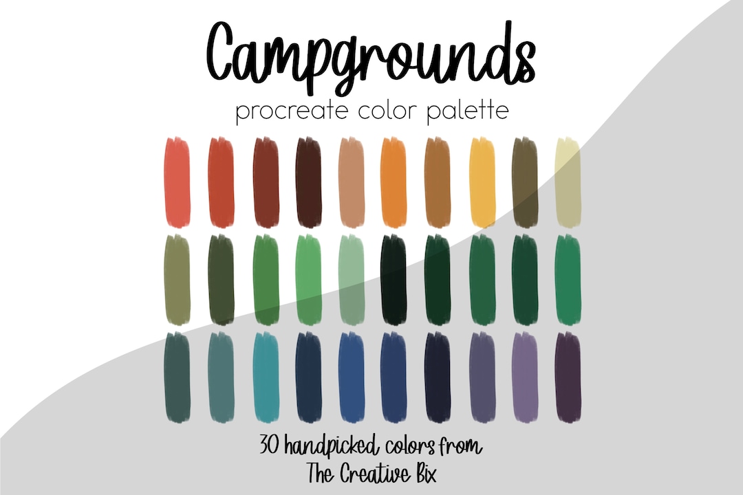 Campgrounds Procreate Color Palette, 30 Woodsy Colors (digital Download ...