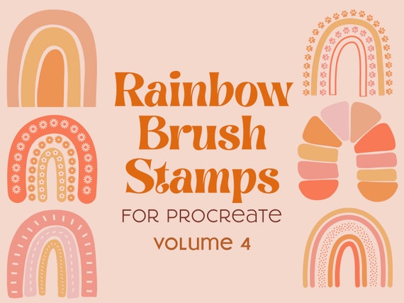 Rainbow Brush Stamps Volume 4 Procreate Brushes Stamps | Etsy
