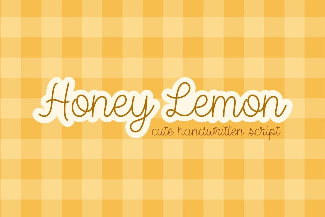 Honey Lemon Font, Hand Drawn, Handwritten Type, Instant Digital ...