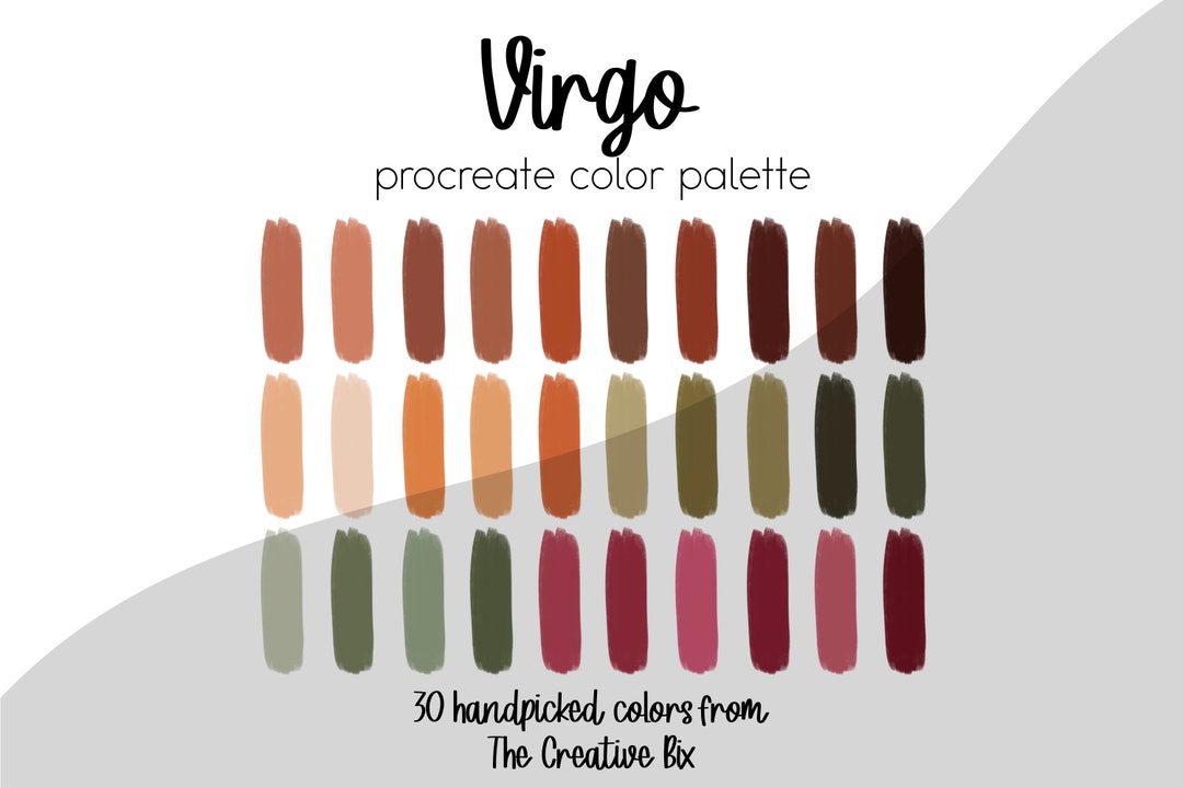 Virgo Zodiac Procreate Palette, Zodiac Colors, 30 Colors, Color Palette ...