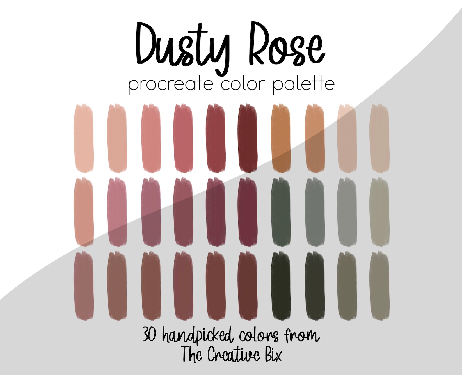 Dusty Rose Procreate Palette 30 colors Color Palette | Etsy