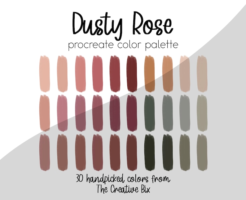 Dusty Rose Procreate Palette 30 colors Color Palette | Etsy