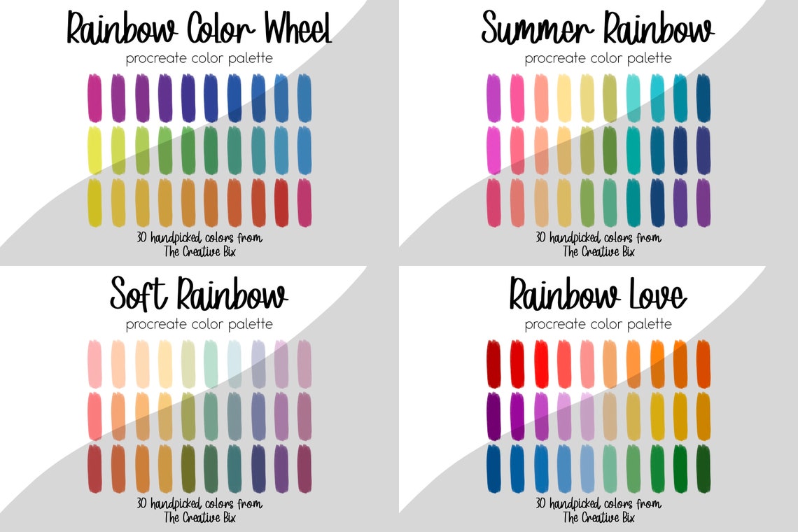 Rainbow Procreate Palette Bundle 300 Colors Color Palette - Etsy