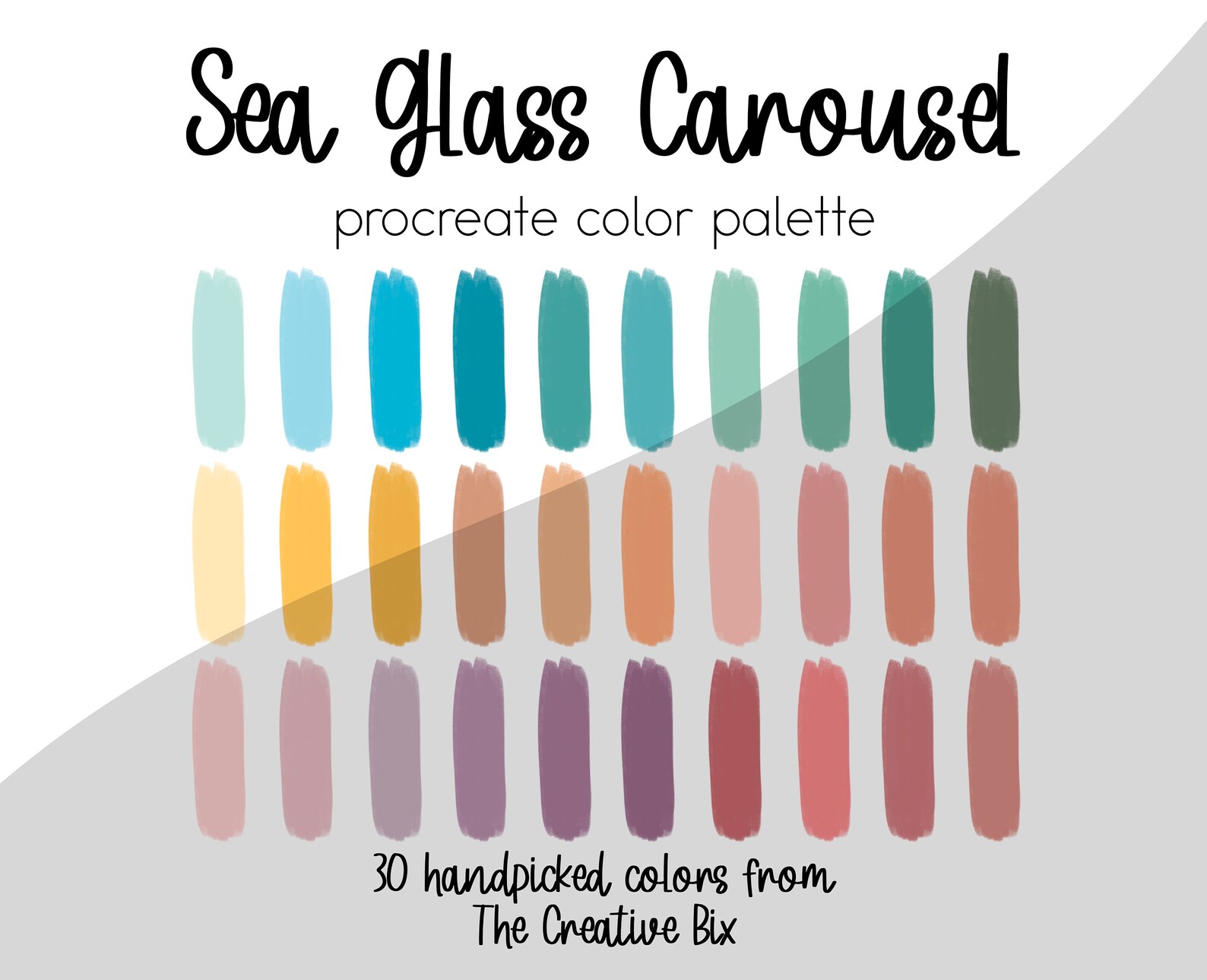 Sea Glass Carousel Procreate Palette 30 colors Color | Etsy