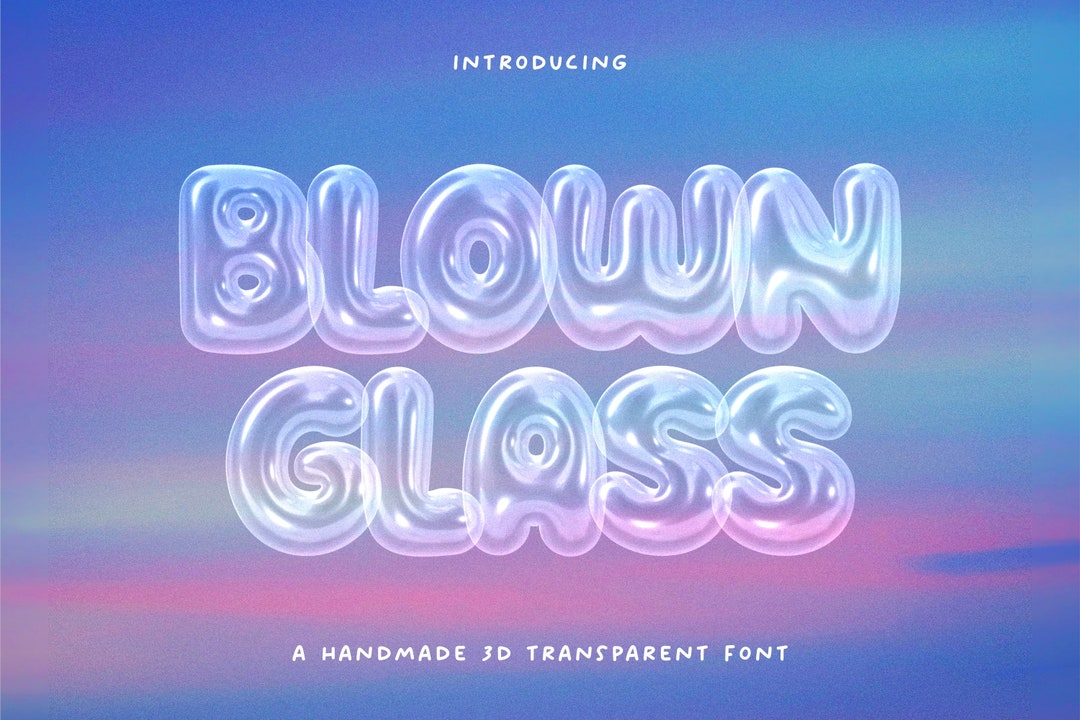 3D Blown Glass Color Font, Transparent SVG, Playful Typeface (digital ...