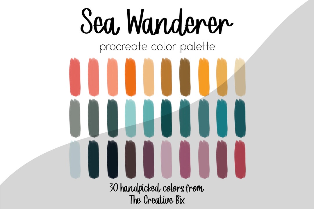 Sea Wanderer Procreate Palette, 30 Colors, Color Palette, Procreate ...