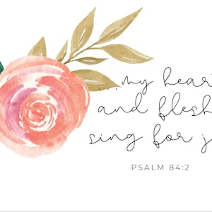 Floral Scripture Card Set Watercolor Illustrated Pack 12 - Etsy