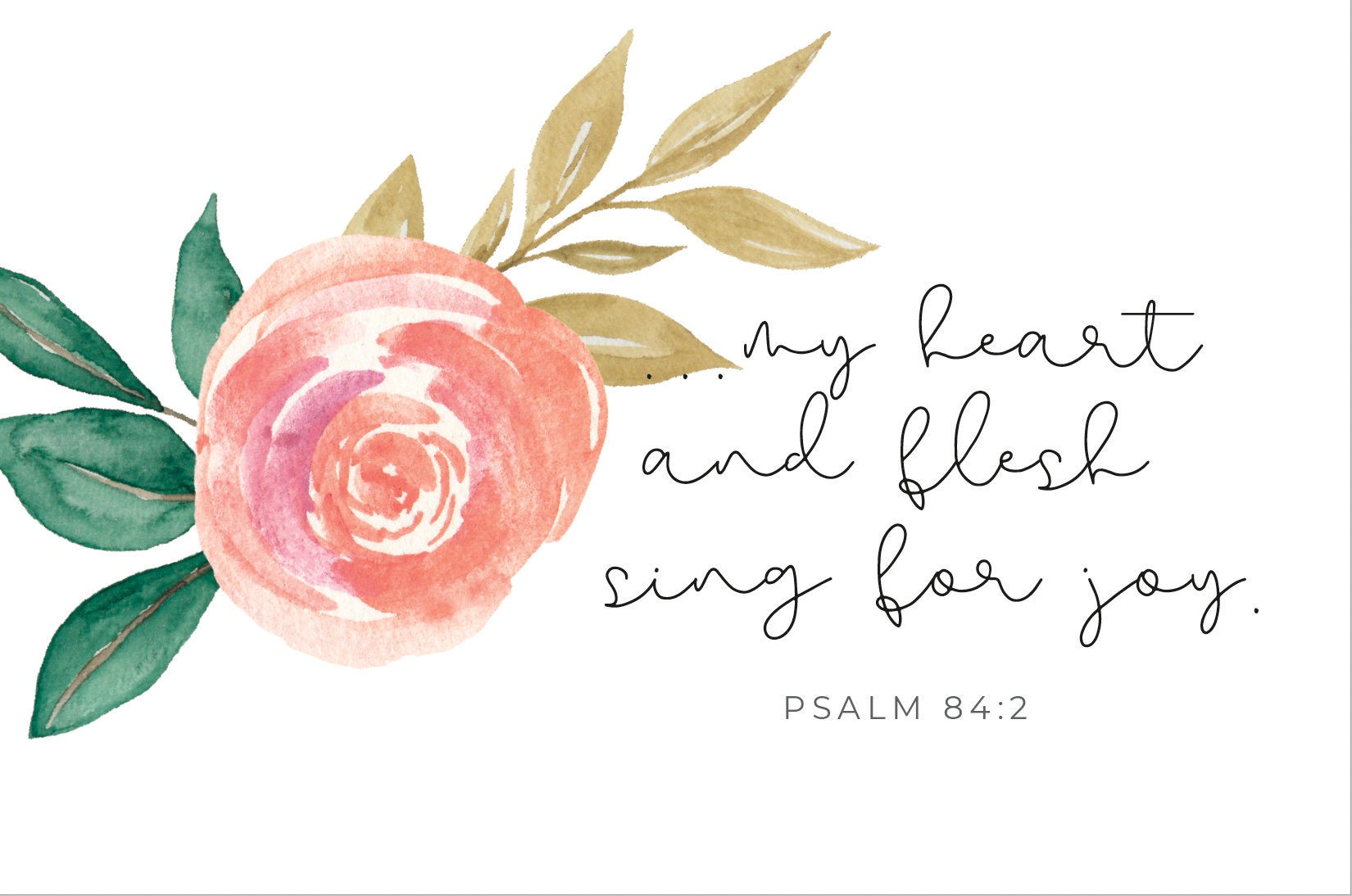 Floral Scripture Card Set Watercolor Illustrated Pack 12 - Etsy