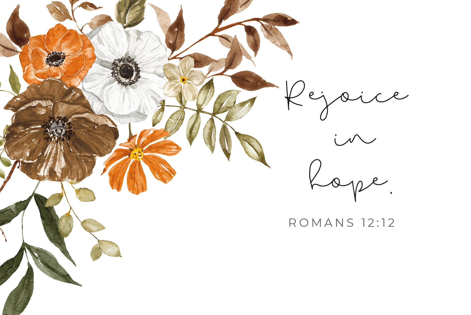 Floral Scripture Card Set Watercolor Illustrated Pack 12 - Etsy