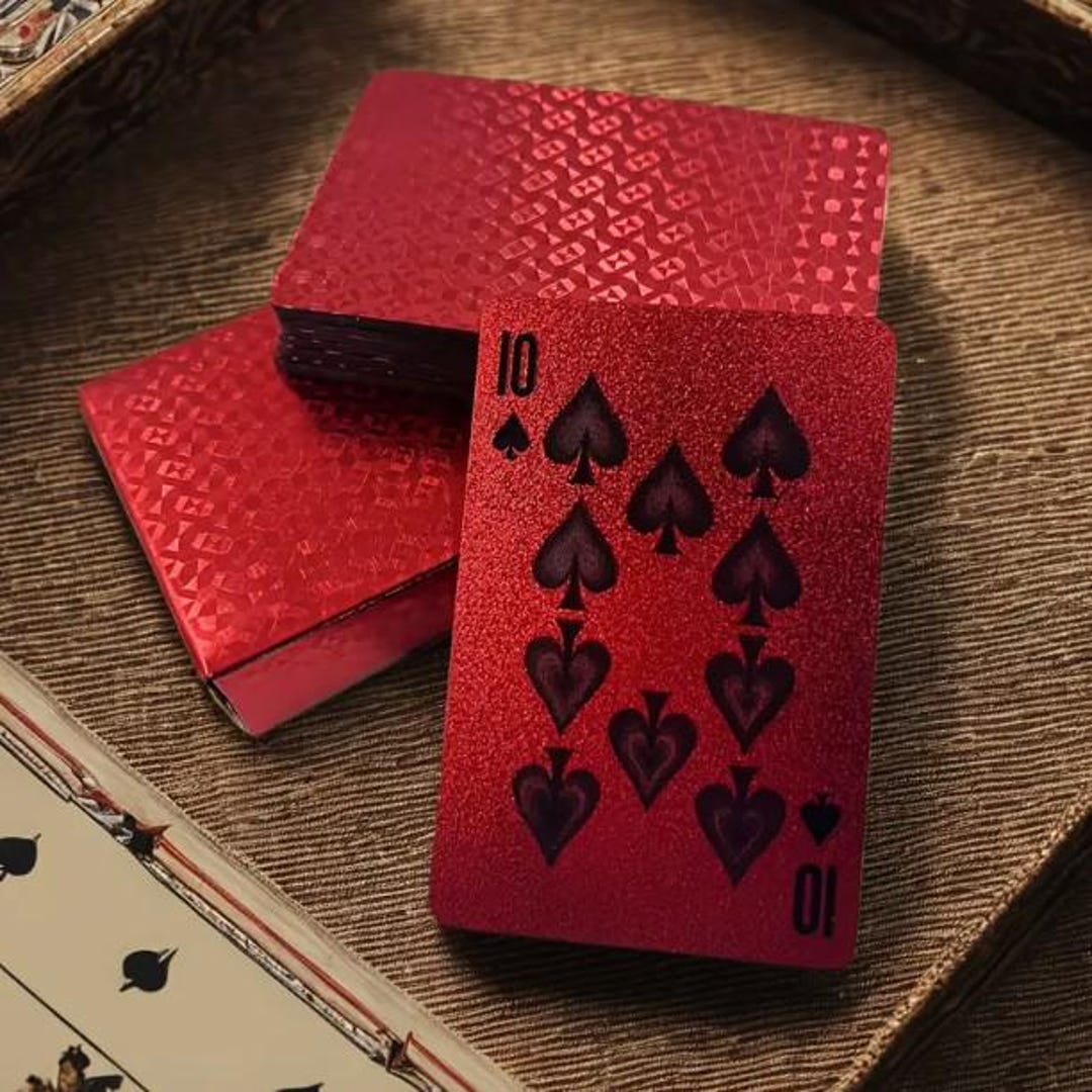 Red Playing Cards Waterproof, Poker Cards, Deck of Cards, Black Cards ...