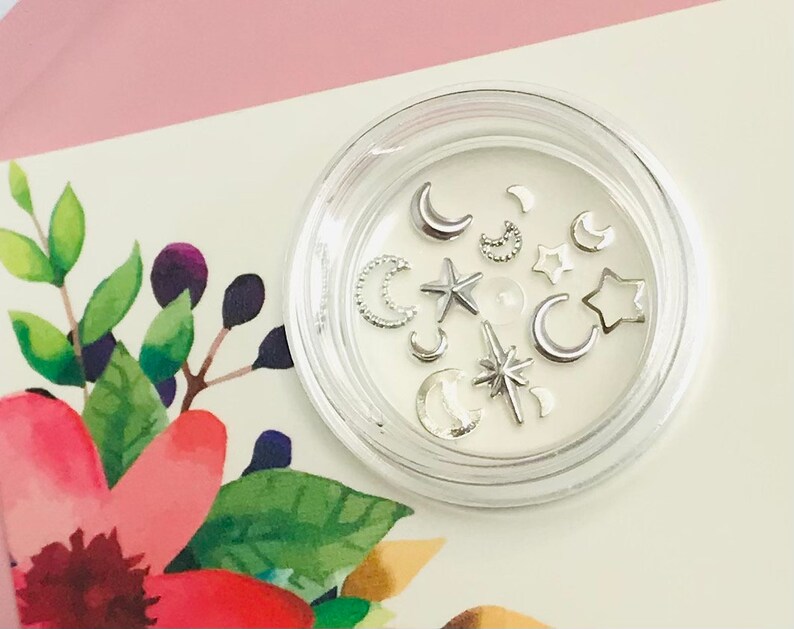 Silver Sky Tooth Gems White Gold Fine Silver Plated Moon - Etsy UK