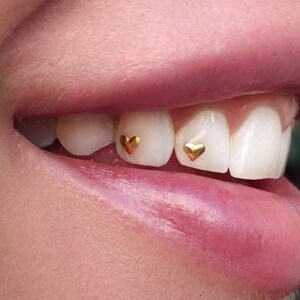 Gold Heart Set Tooth Gems DIY 18k Gold Plated Hearts and | Etsy UK
