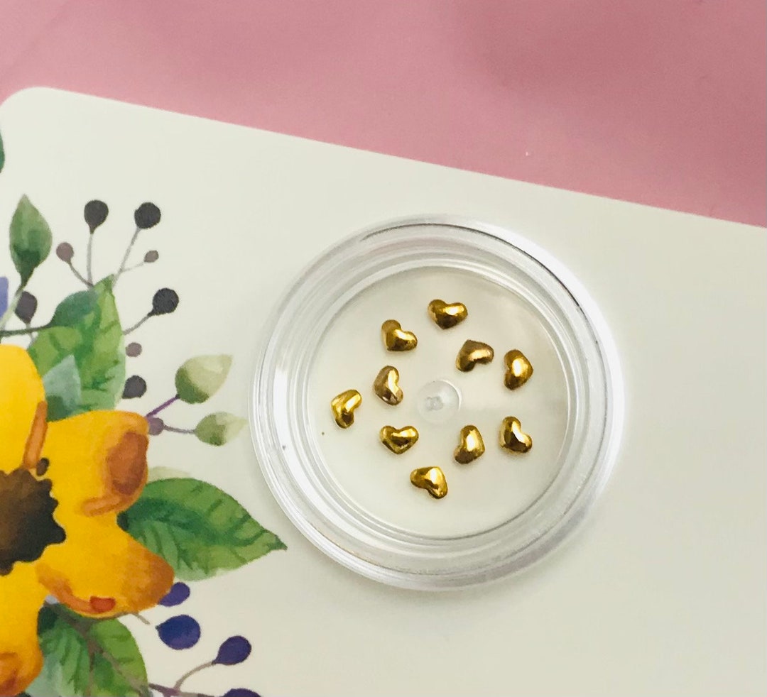 Heart of Gold Tooth Gem Kit 10 Gold Plated Hearts, 18k Gold Plated, DIY ...