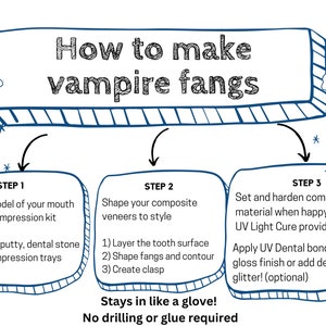 DIY Custom Fangs Vampire Veneers Grillz Canine/eye Tooth Removable ...