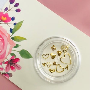 Gold Heart Set Tooth Gems DIY 18k Gold Plated Hearts and | Etsy UK