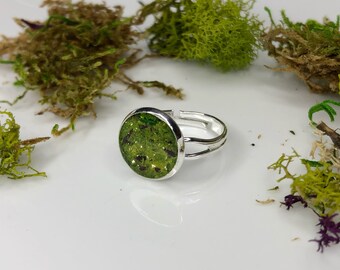 Moss Resin Ring - Etsy
