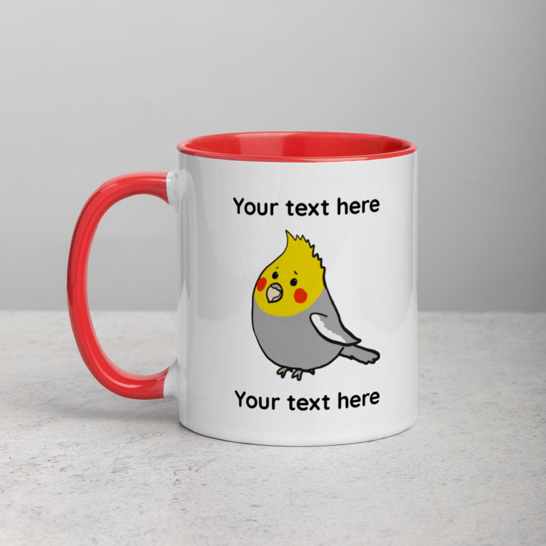 Personalized Cockatiel Mug With Color Inside, Birthday and Bird Day ...