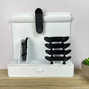 Tech Deck Stand With Drawer - Holds 20+ Tech Decks - Multiple Colours ...