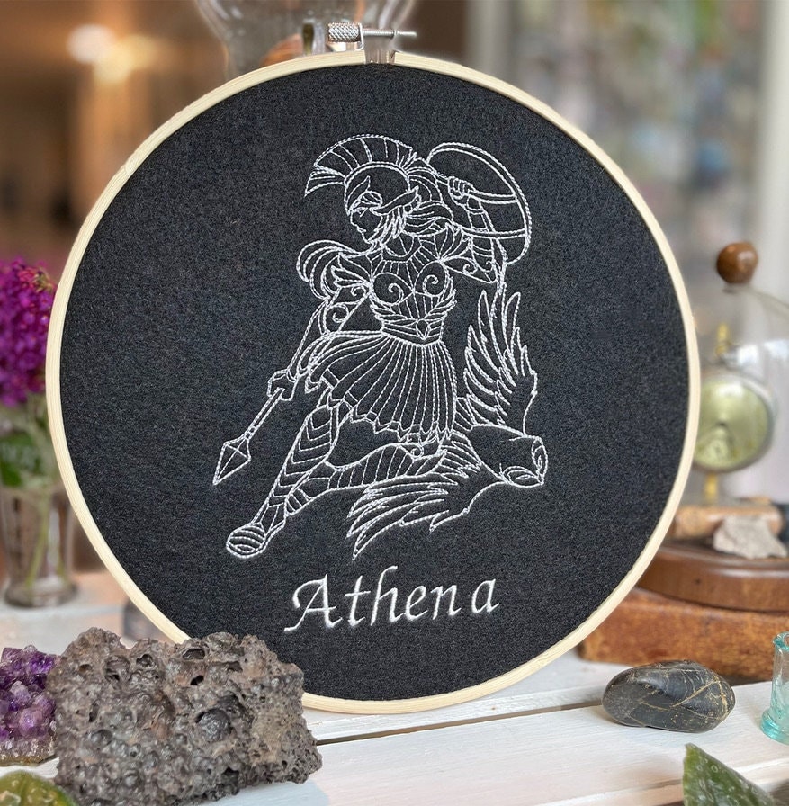 Athena Constellation Art / Minerva Wisdom Goddess / Owl Weaving ...