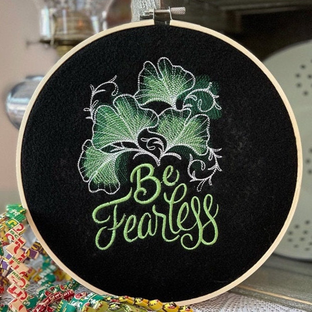 Fearless Floral Motivational Word Art / Embroidery Hoop Art / Be ...