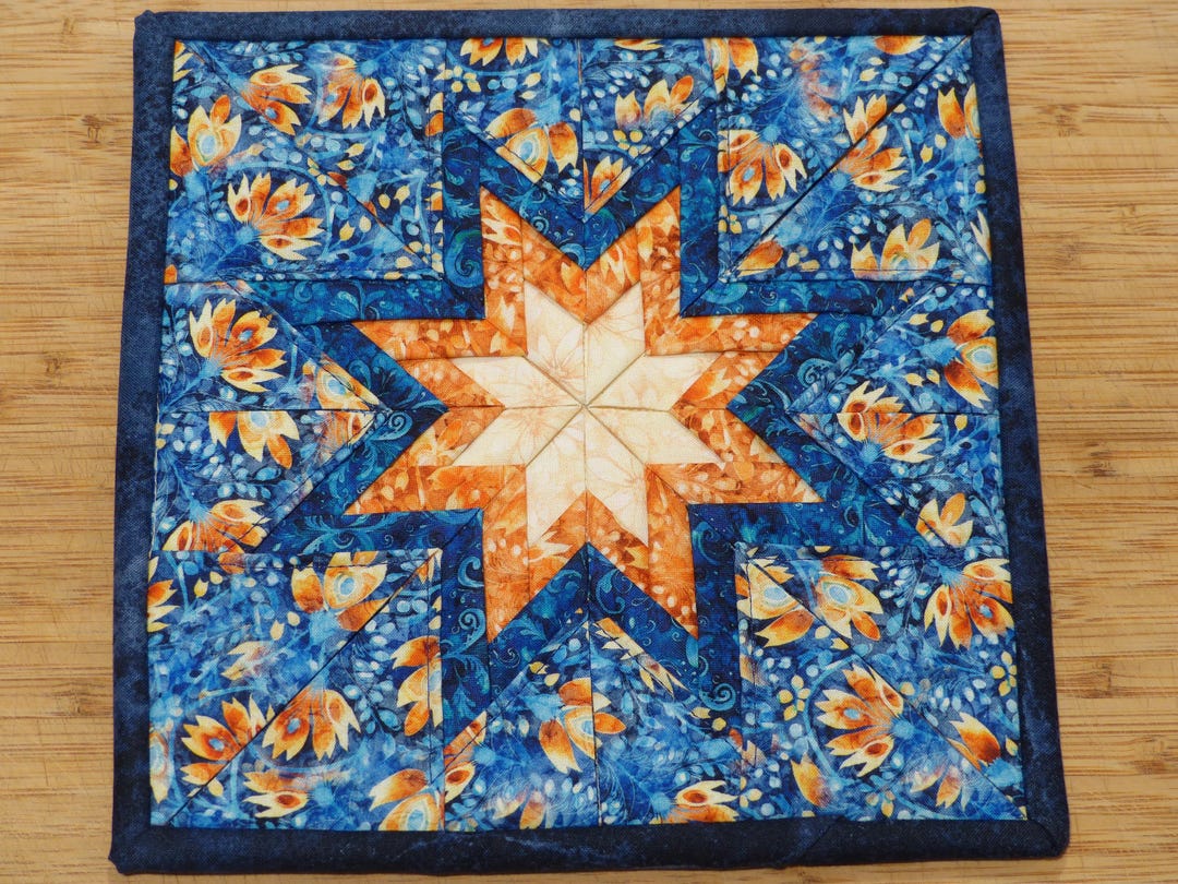Folded Star Pot Holder - Midnight Blooms - Etsy
