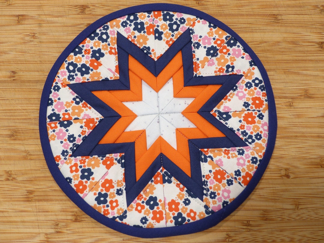 Folded Star Pot Holder Cool Flowers - Etsy