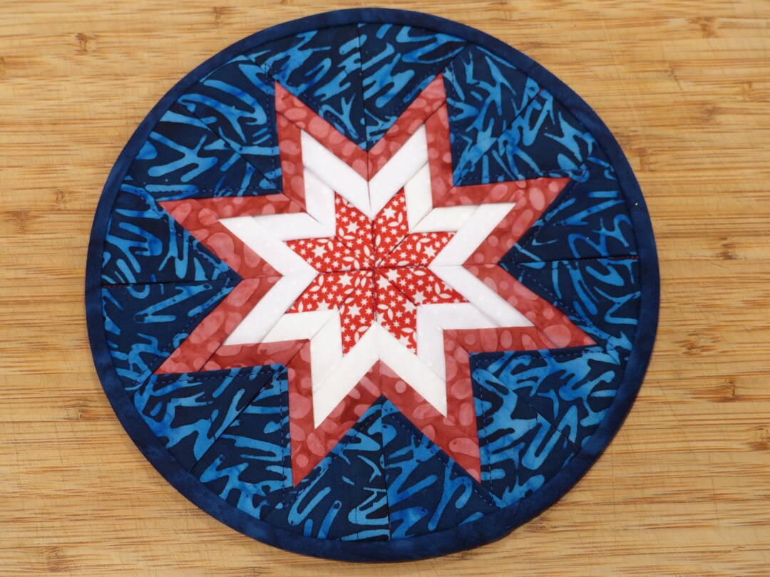 Folded Star Pot Holder - Red, White and Blue - Etsy
