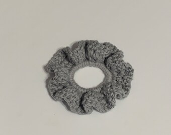 Crochet Chenille Scrunchie Light Gray Set of Two - Etsy