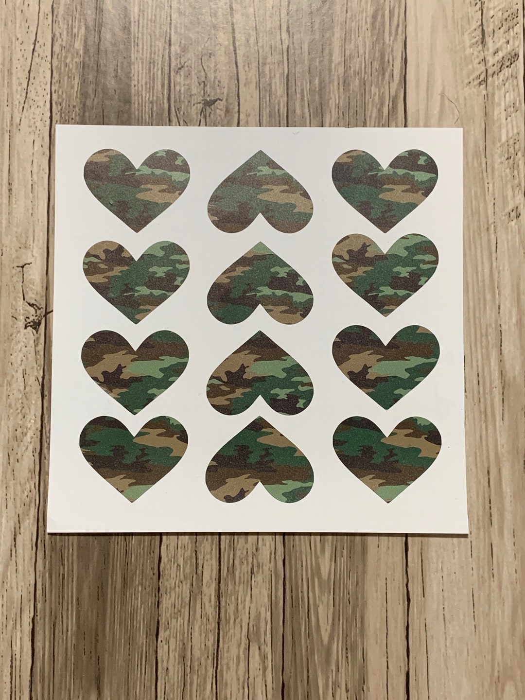 Heart Stickers Camouflage - Etsy