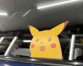 Paper Pikachu Surprise Middle Finger Peeking Vinyl Decal Stickers Anime ...