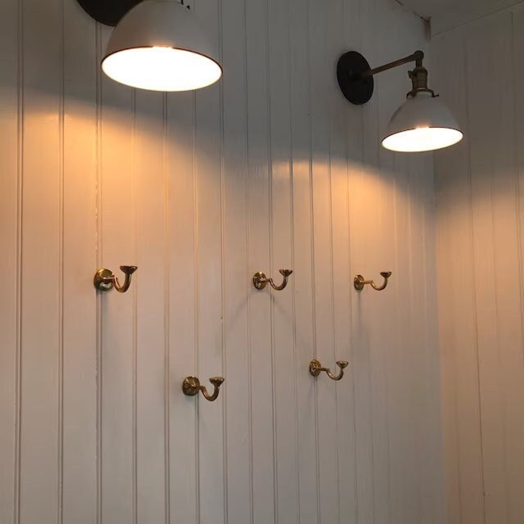 Rustic Wall Mounted Brass Hooks for Bathroom and Coat Hanging ...