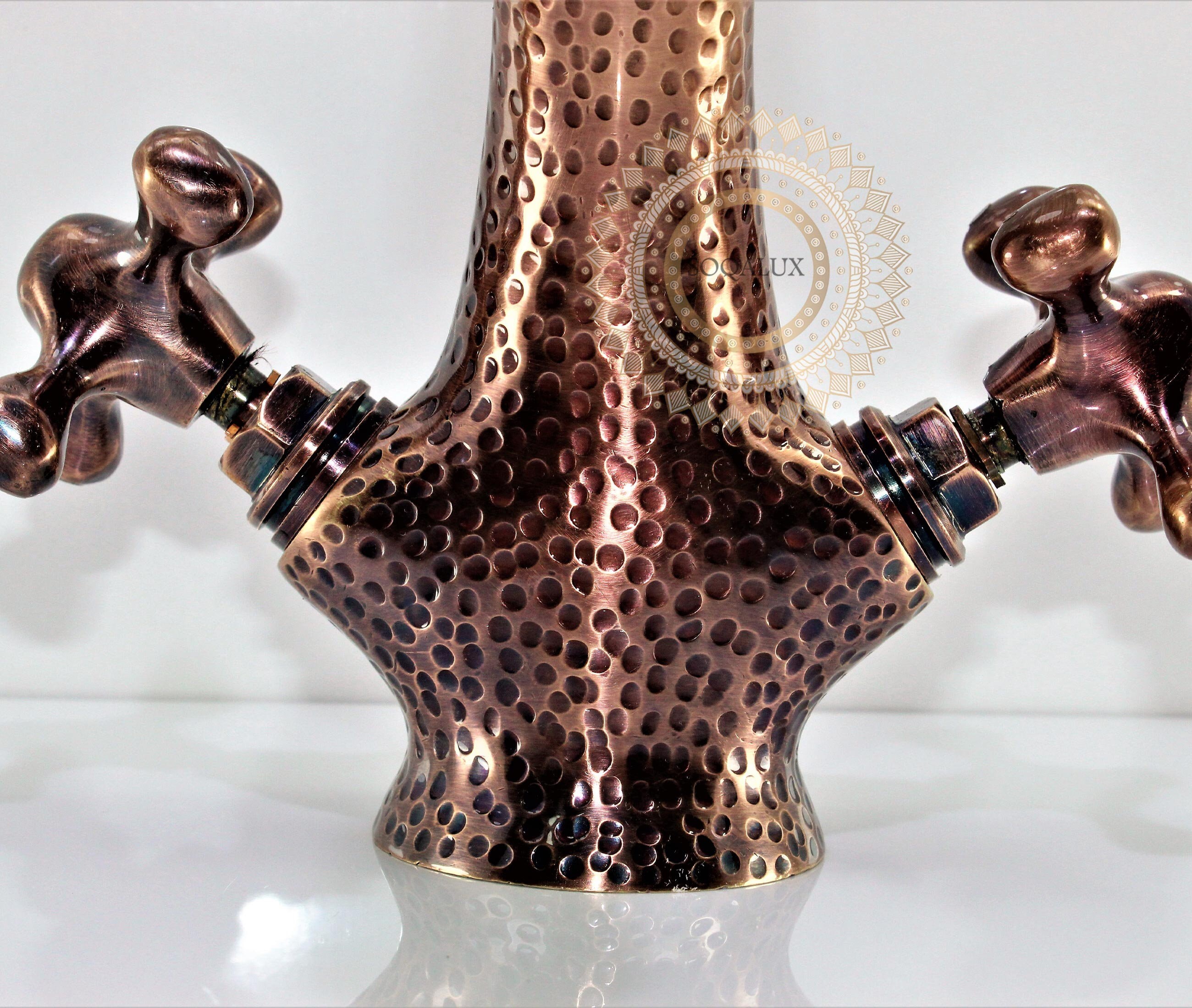 Red Patina Copper Faucet Centerset Faucet Hand Carved - Etsy UK