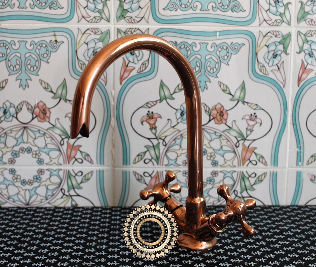 Red Copper Faucet for Kitchen or Bathroom, Handmade Faucet With ...