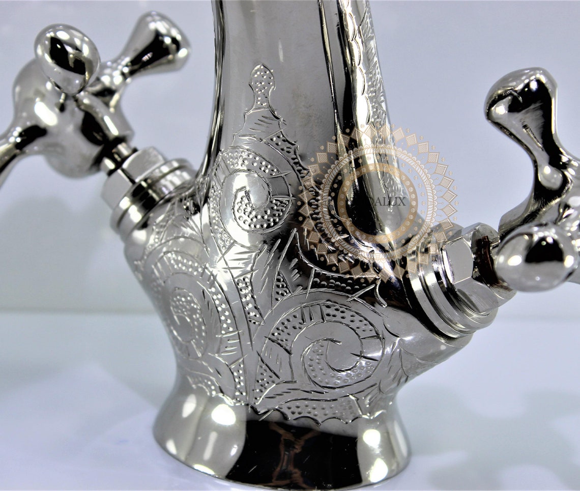 Embossed Silver Faucet Centerset Faucet Hand Carved Faucet - Etsy