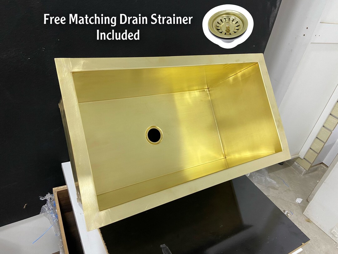 Solid Unlacquered Brass Undermount Kitchen Sink, Kitchen Bar Sink ...