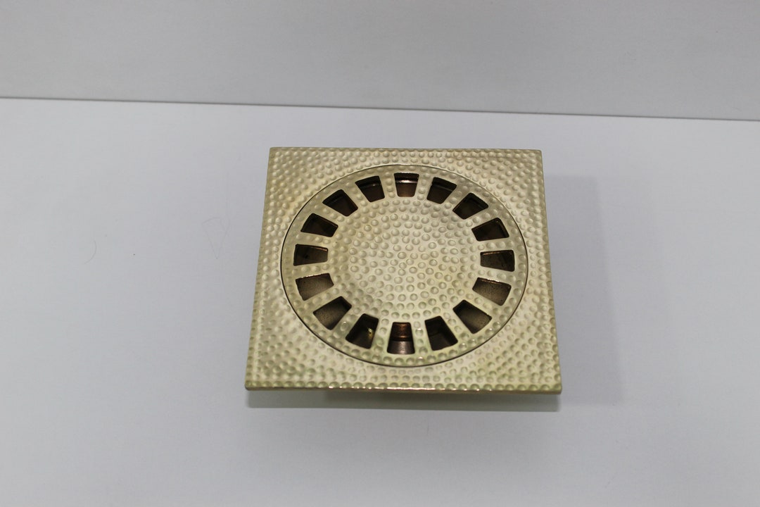 Solid Brass Floor Drain Hammered Square Shower Drain Cover - Etsy