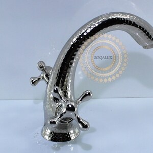 Embossed Silver Faucet , Centerset Faucet Hand Carved Faucet Antique ...