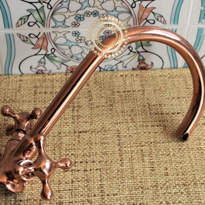 Handmade Red Copper Faucet for Kitchen and Bathroom, Luxurious Patina ...