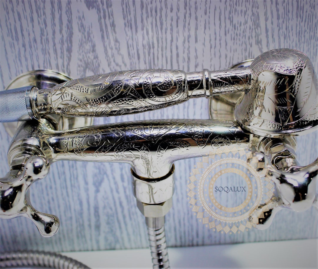 Silver Copper Shower System and Handheld Shower With Vintage - Etsy