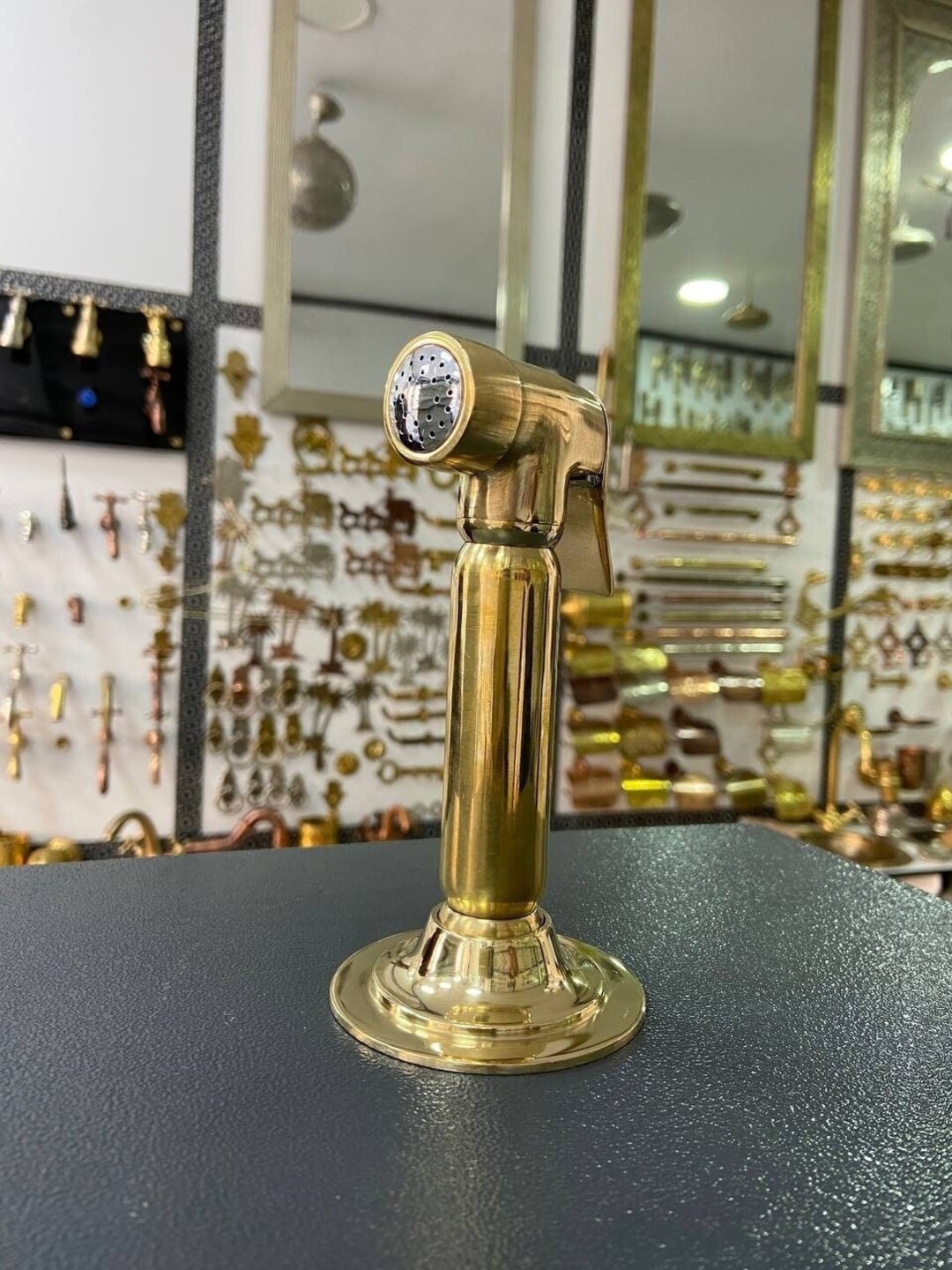 Unlacquered Brass Kitchen Sprayer Handmade Sprayer With High - Etsy
