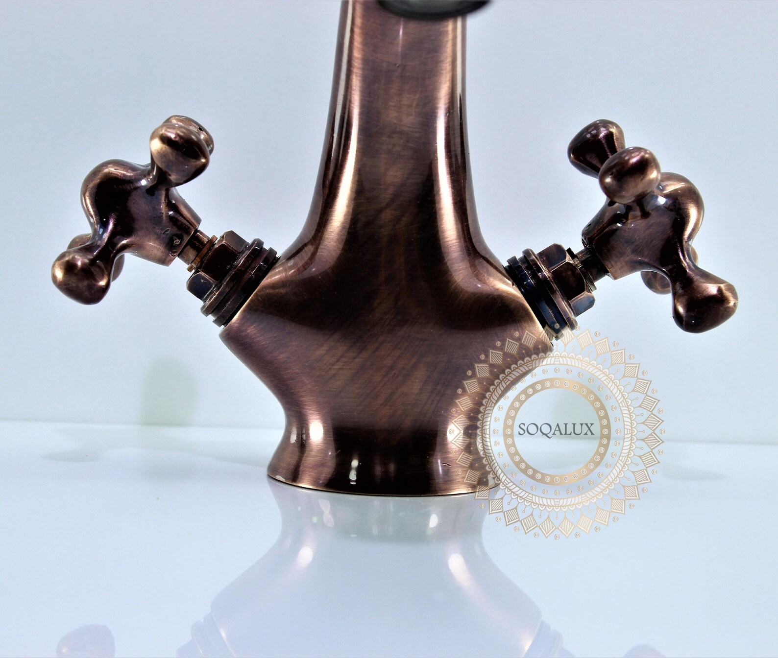 Red patina copper Faucet centerset faucet Hand Carved | Etsy