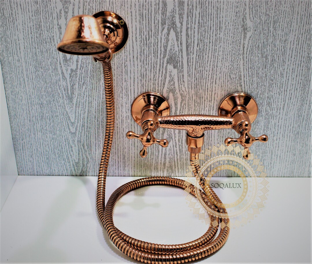 Red Copper Shower System and Handheld Shower With Vintage Design Fits ...
