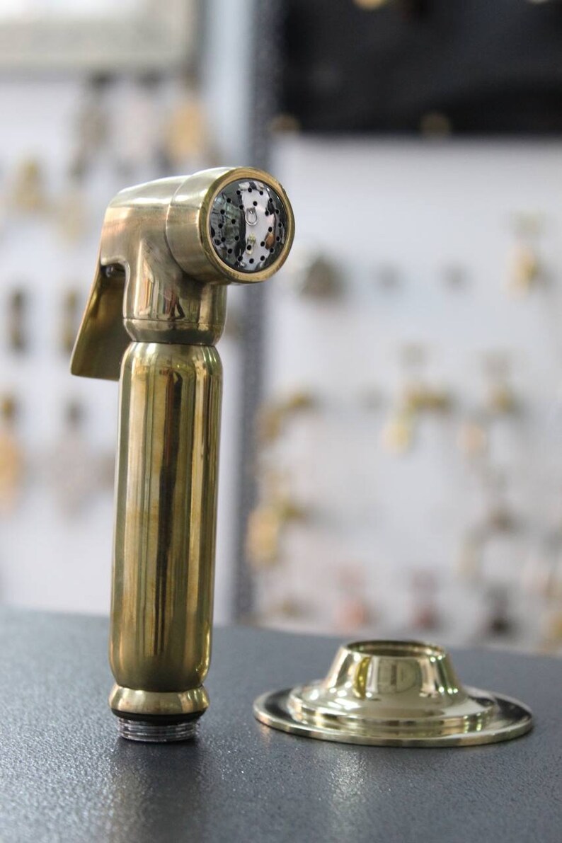 Unlacquered Brass Kitchen Sprayer Handmade Sprayer With High - Etsy