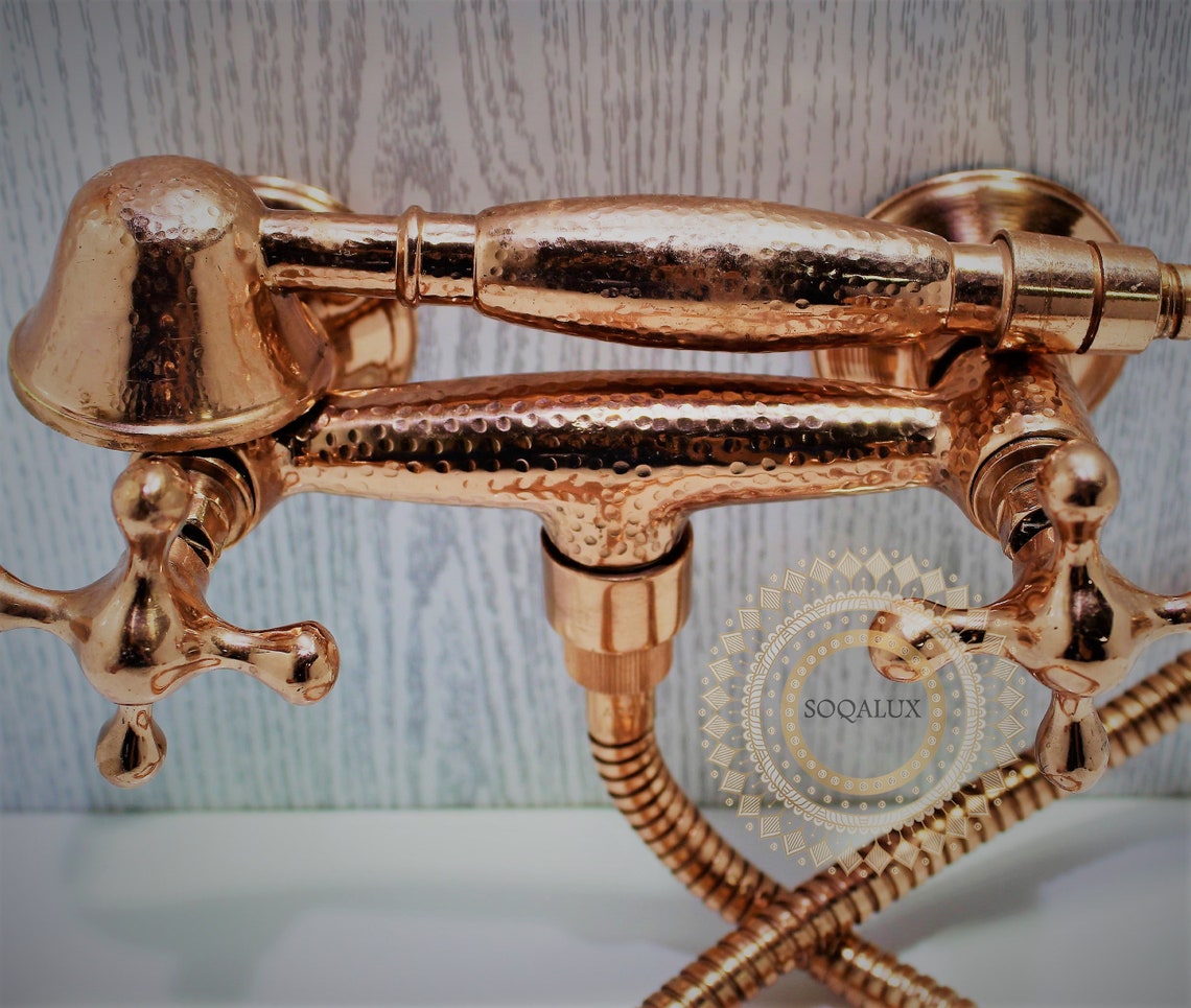 Red Copper Shower System and Handheld Shower With Vintage - Etsy