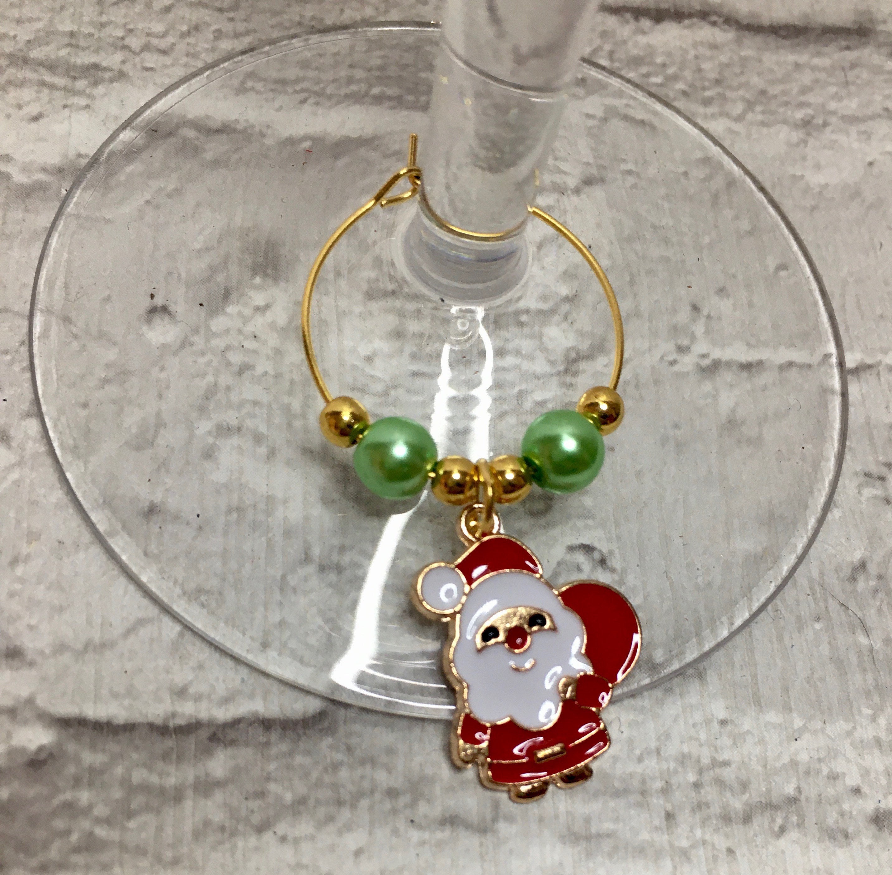 Christmas Wine Glass Charms Christmas Table Decorations - Etsy