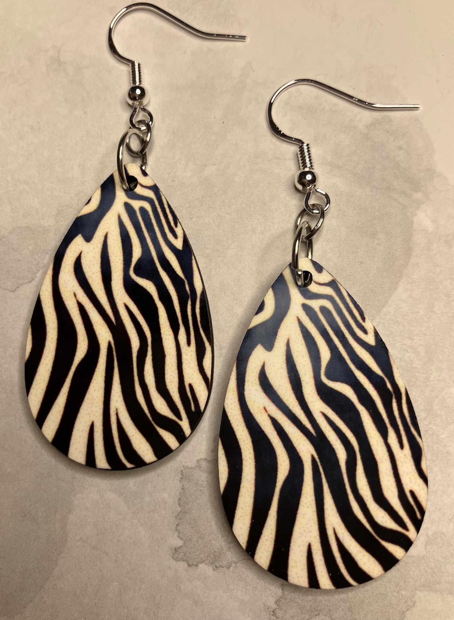 Zebra Print Earrings, Animal Print Earrings, Zebra Jewellery, Zebra ...