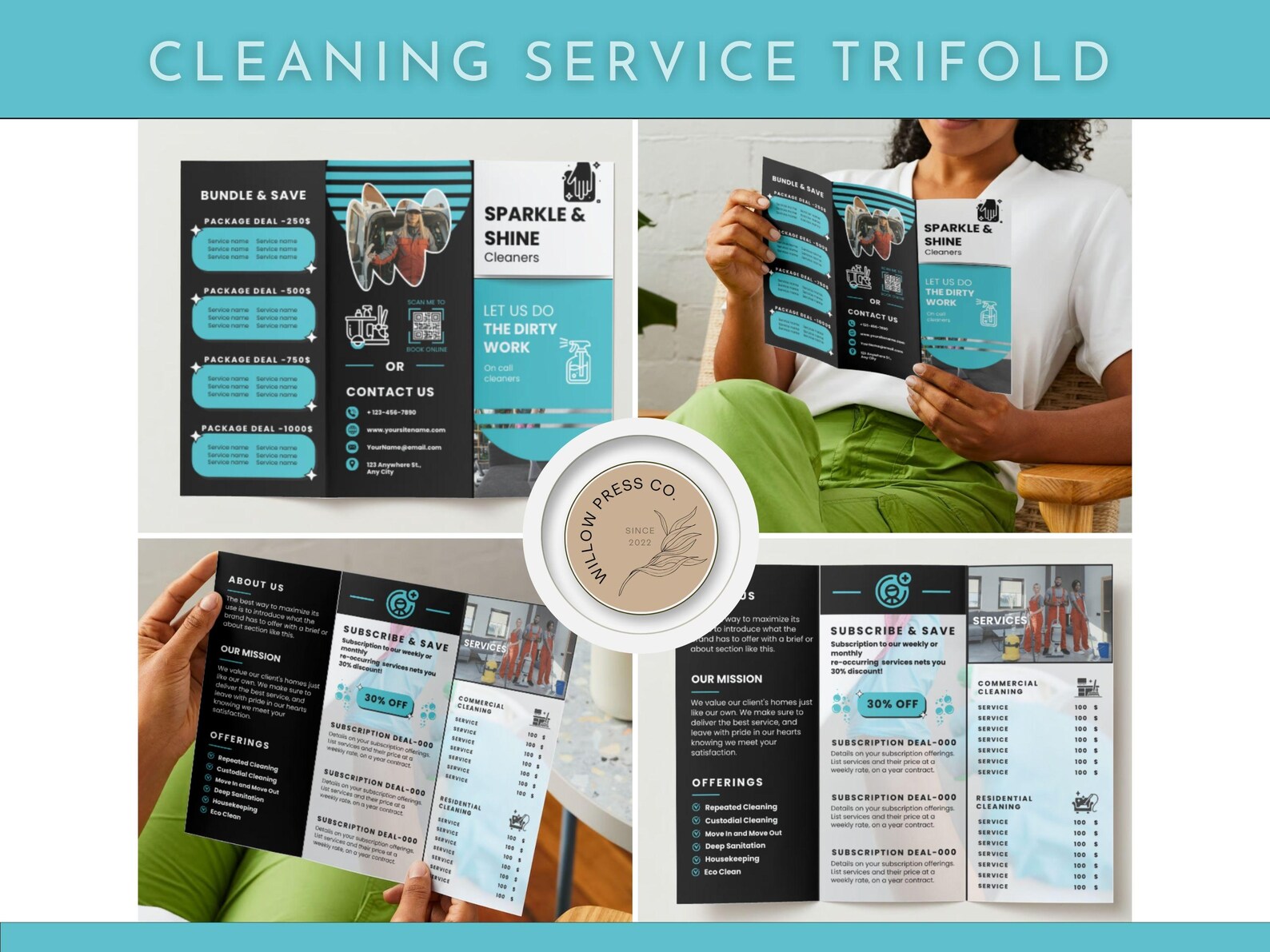 Cleaning Business Trifold Brochure Template,recession Proof Cleaner ...